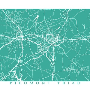 Piedmont Triad Area Art Print - Greensboro, Winston-salem, High Point ...