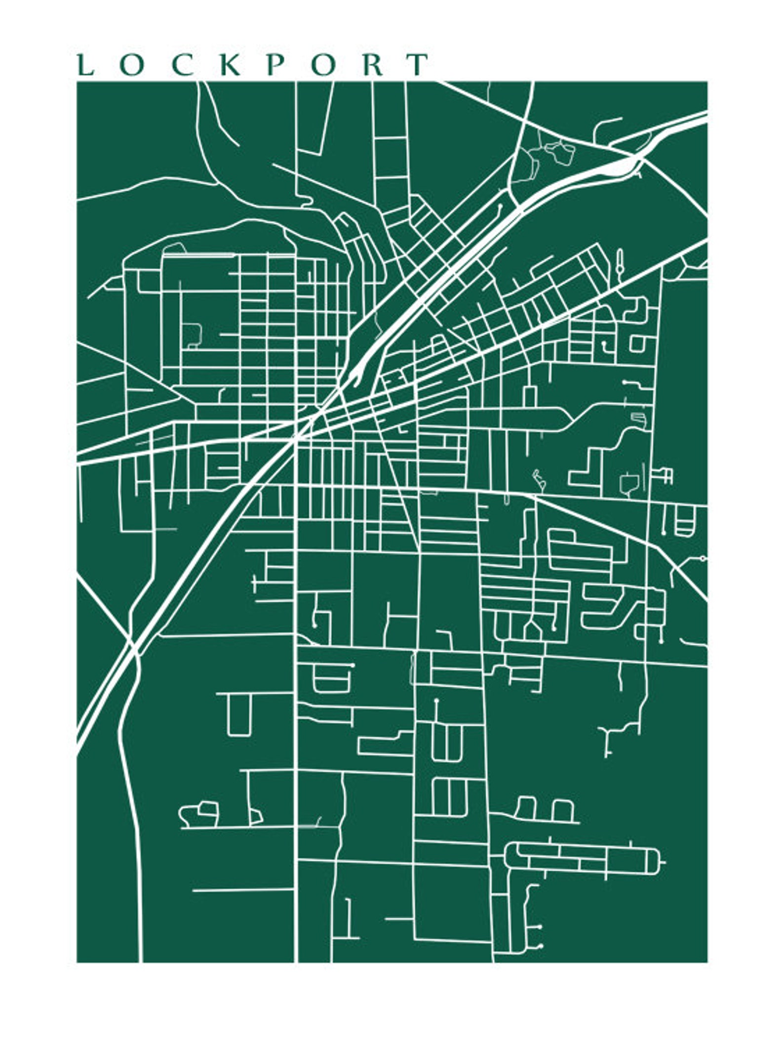 Lockport Map Print New York Poster - Etsy
