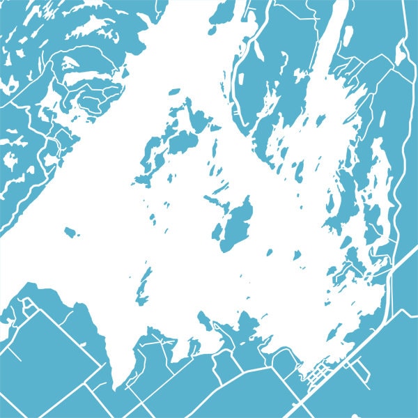 Big Rideau Lake Map - Rideau Lakes, Ontario Print - Etsy