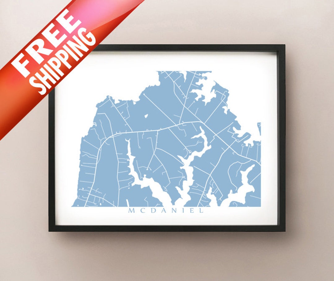 Mcdaniel, MD Map - Maryland, USA Art Poster Print - Etsy