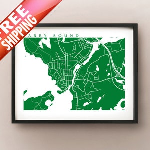 Parry Sound Map - Muskoka Ontario Poster Art - Etsy