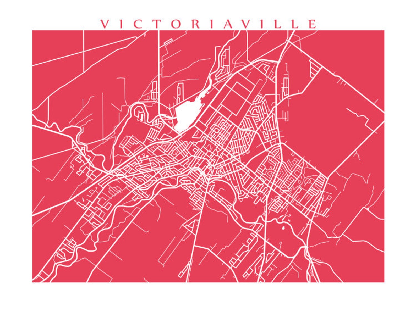 Victoriaville, Quebec Map Print - Etsy