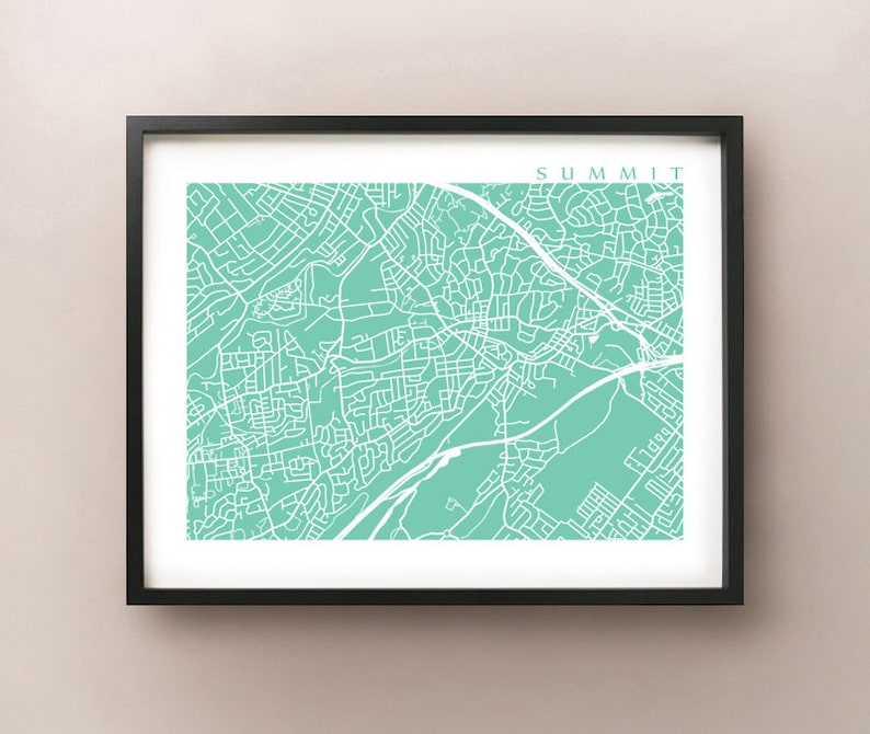 Summit Map Art New Jersey Poster Print - Etsy