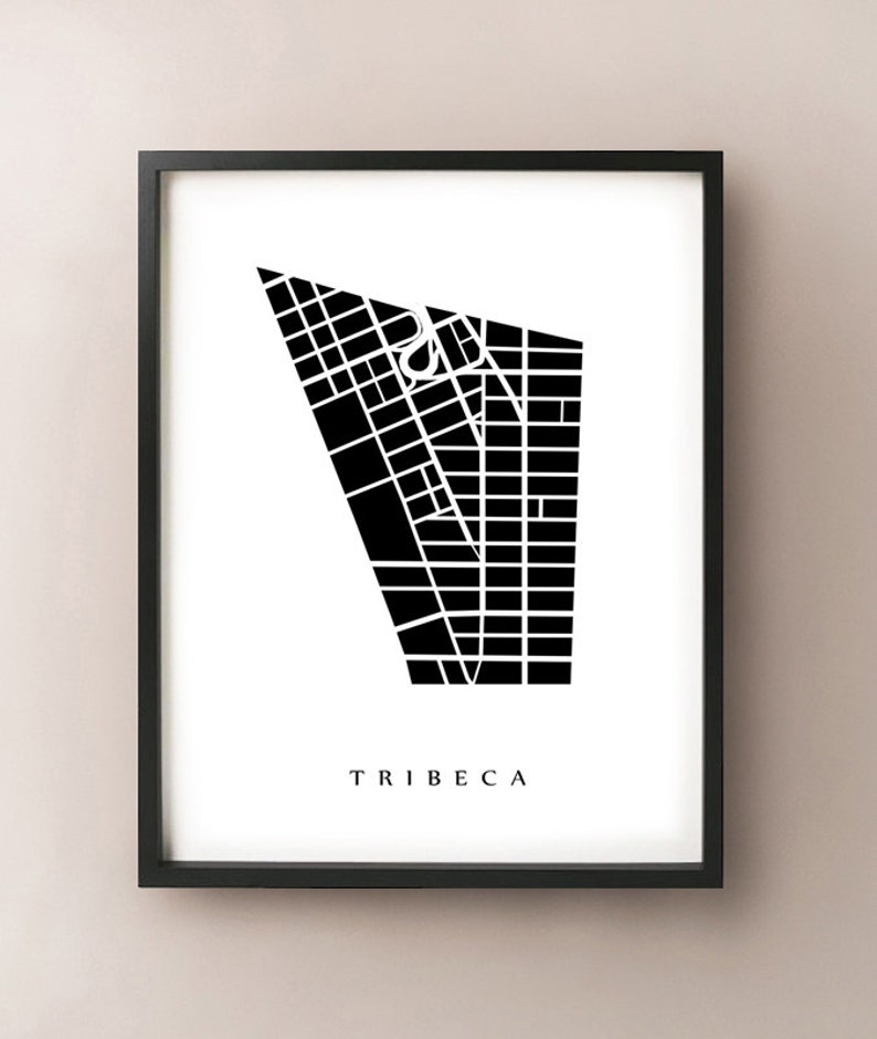 Tribeca Map Manhattan NYC Neighborhood Art Print - Etsy