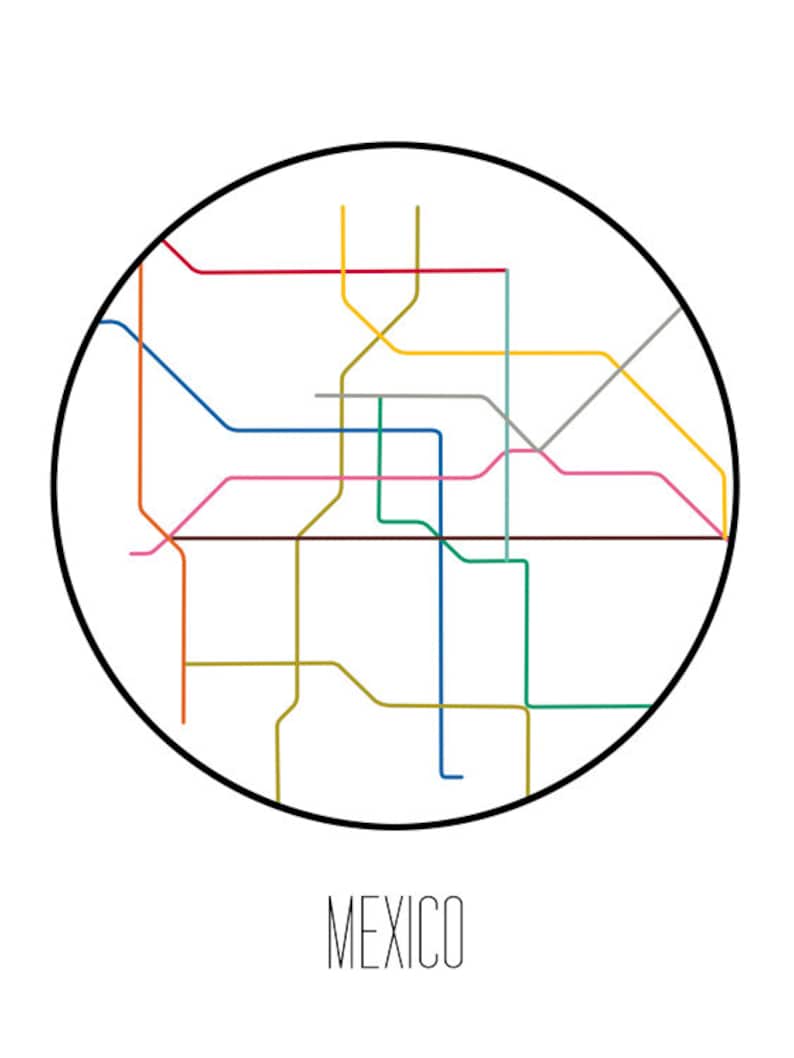 Mexico City Metro Map Art Print: Minimalist Subway Design - Etsy