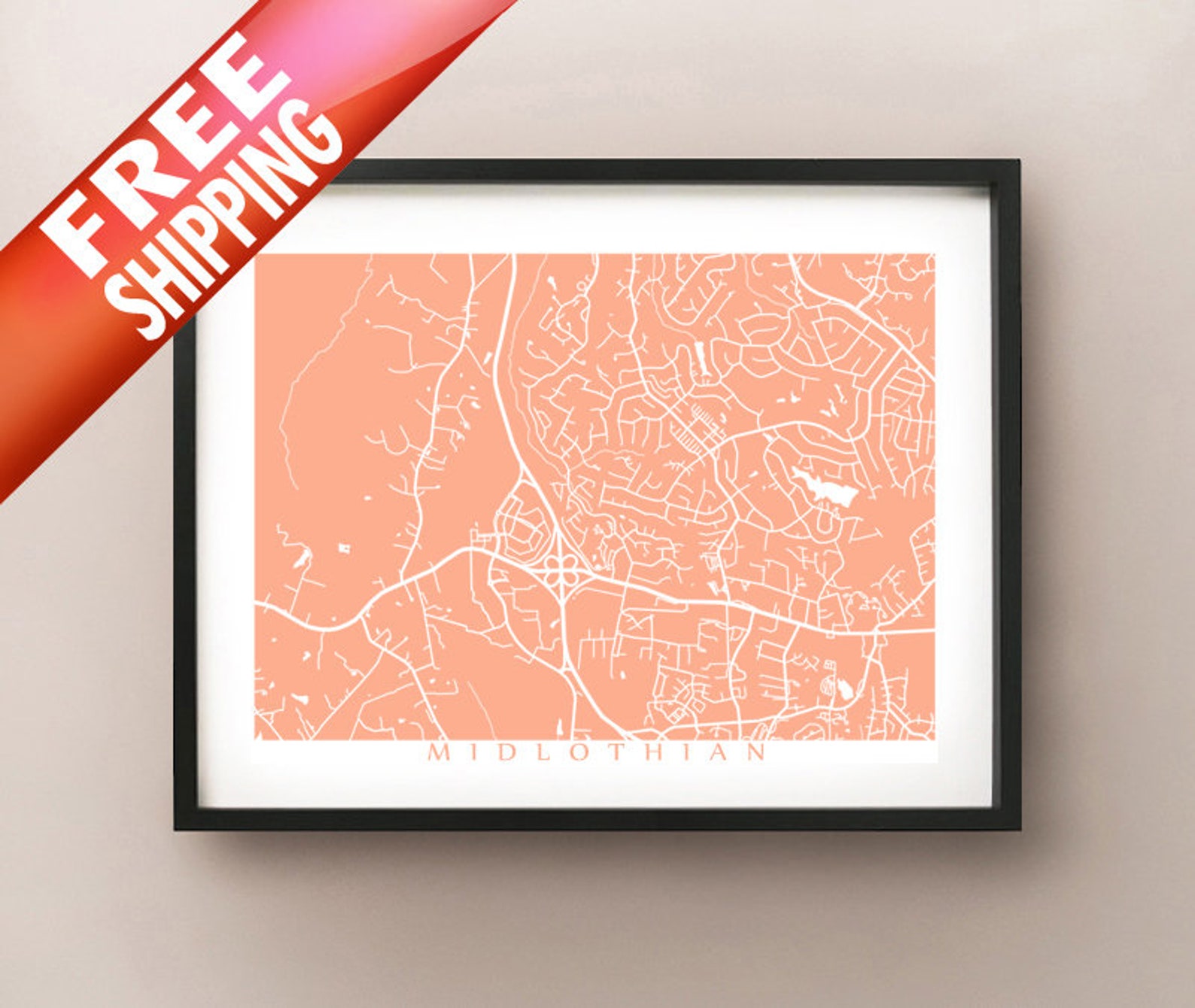 Midlothian Virginia Map Print - Etsy