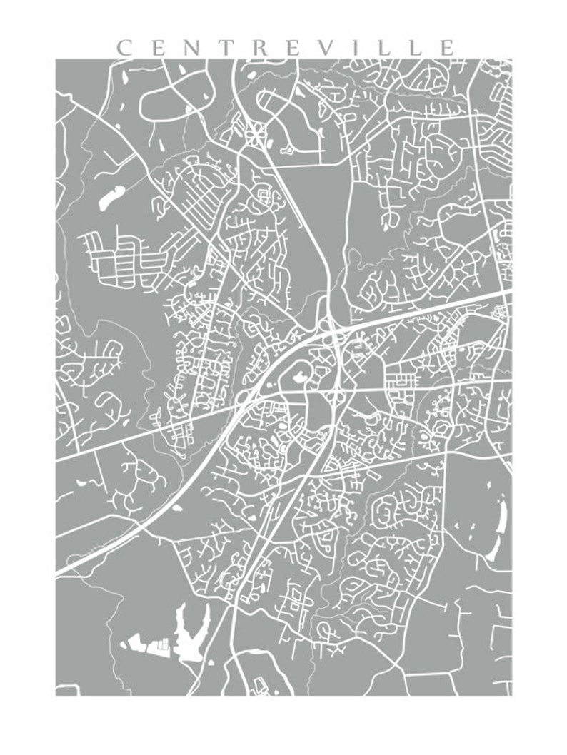 Centreville, VA Map Print - Virginia Poster - Etsy