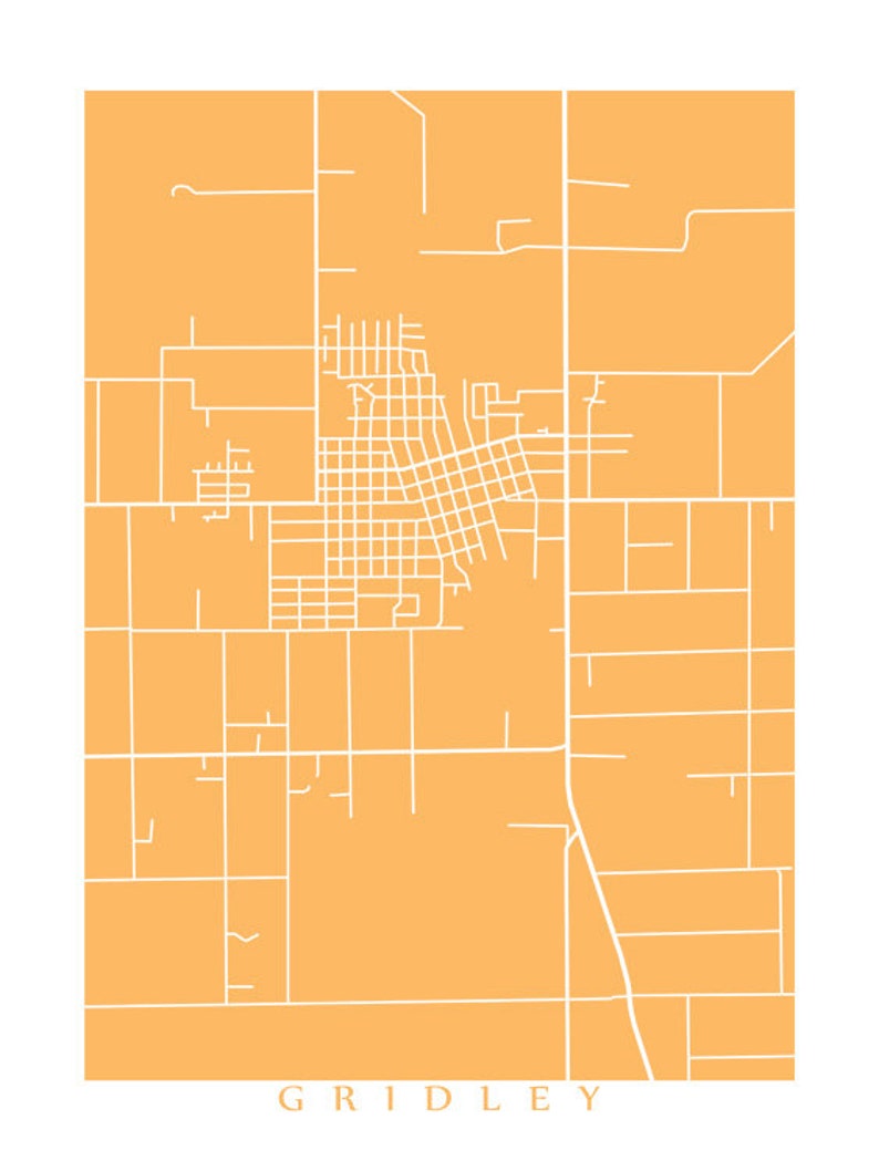 Gridley Map Print California Art Poster - Etsy
