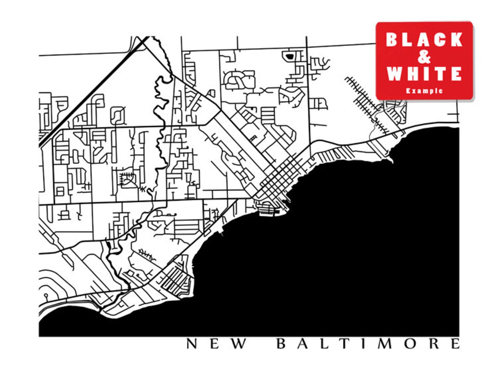 New Baltimore MI Map Michigan Poster | Etsy