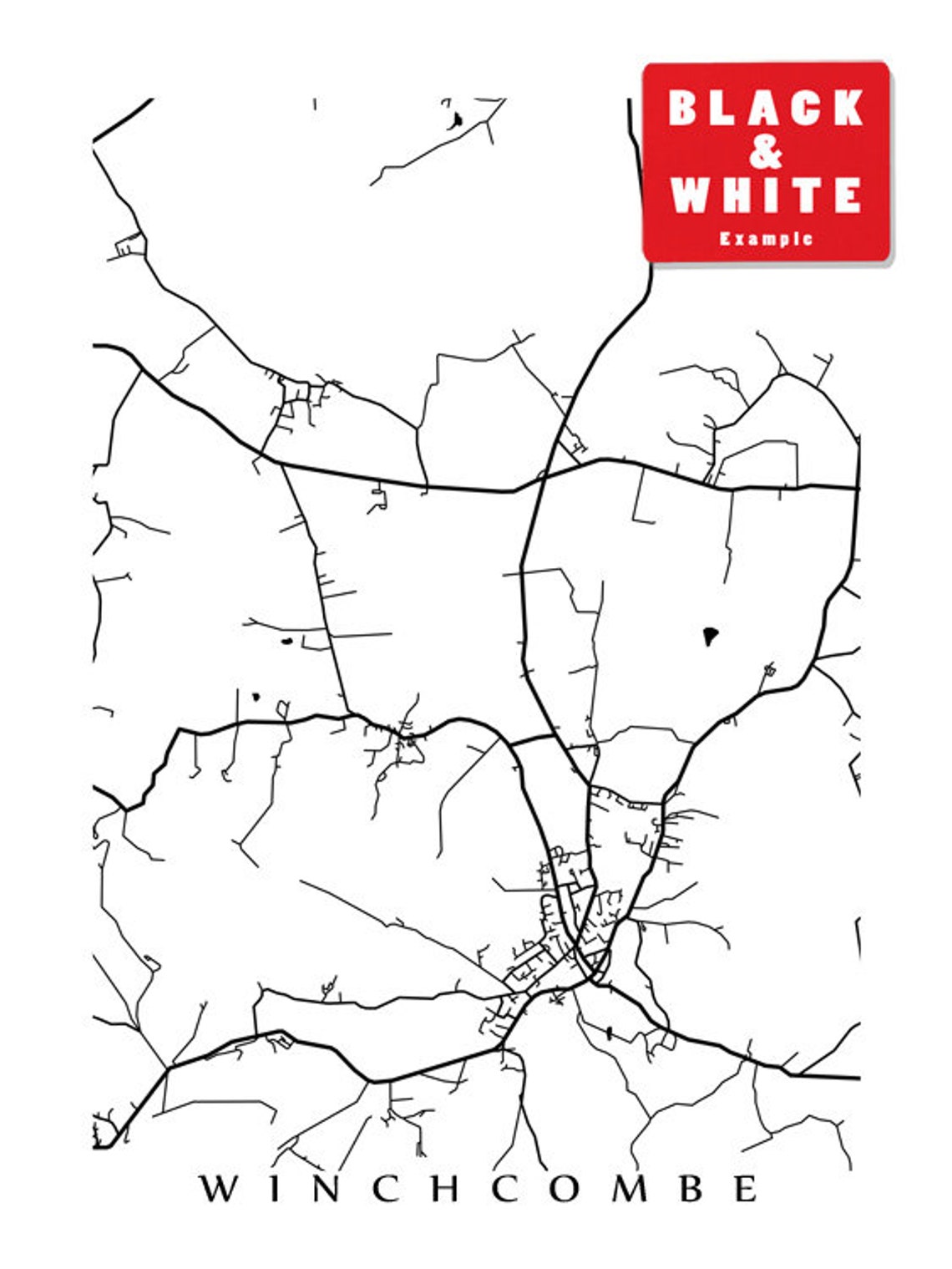 Winchcombe UK Map Print Cotswold England Wall Art | Etsy