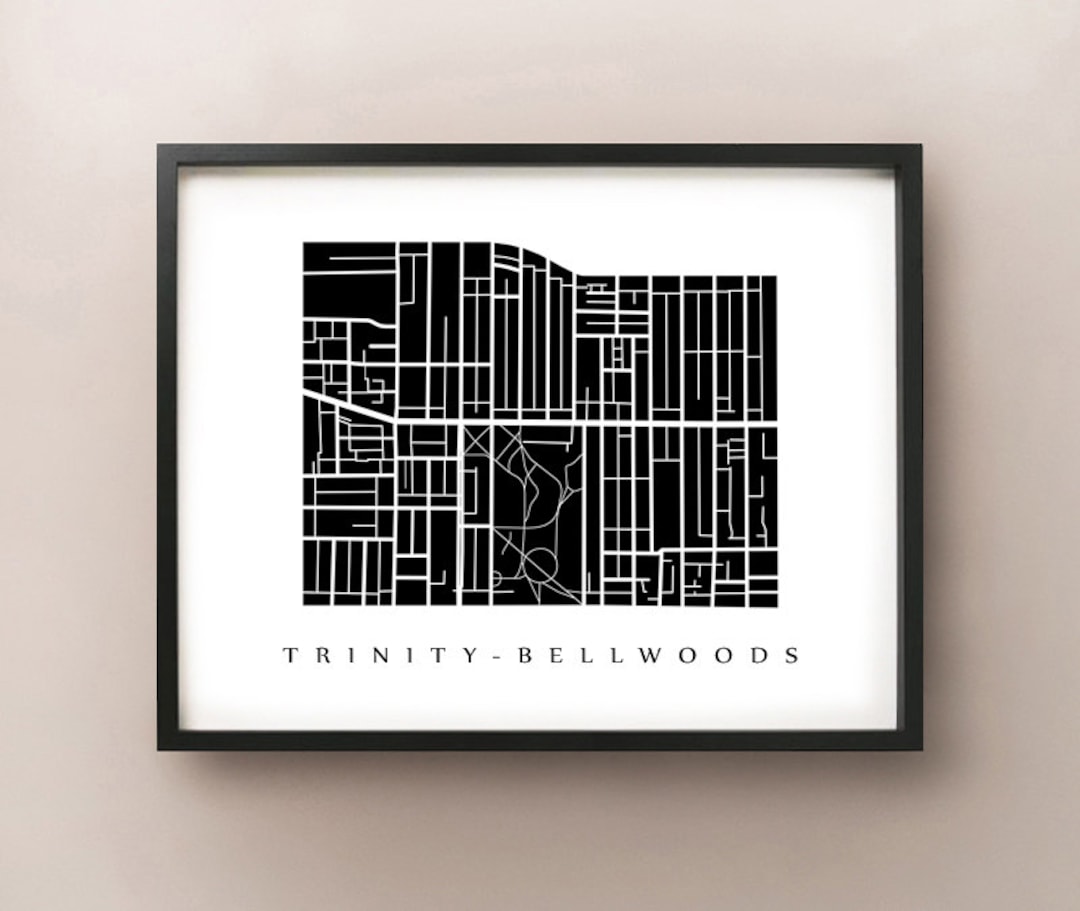 Trinity Bellwoods Map - Toronto Neighbourhood Art Print - Etsy