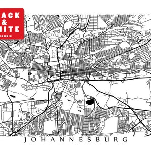 Johannesburg Map Art Print - South Africa Poster - Etsy