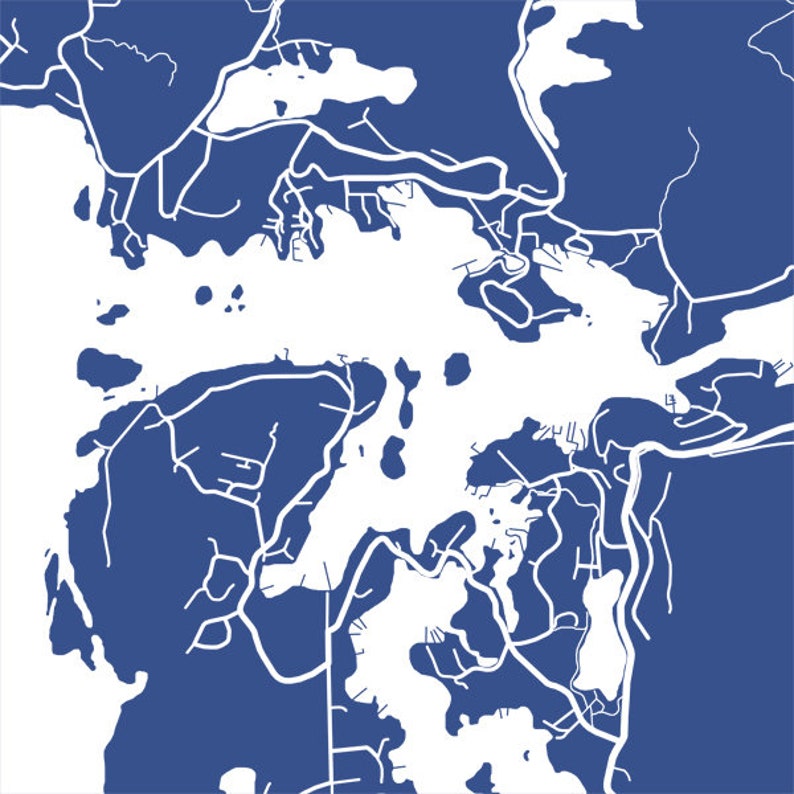 Pender Harbour Sunshine Coast BC Map Poster Print British - Etsy UK