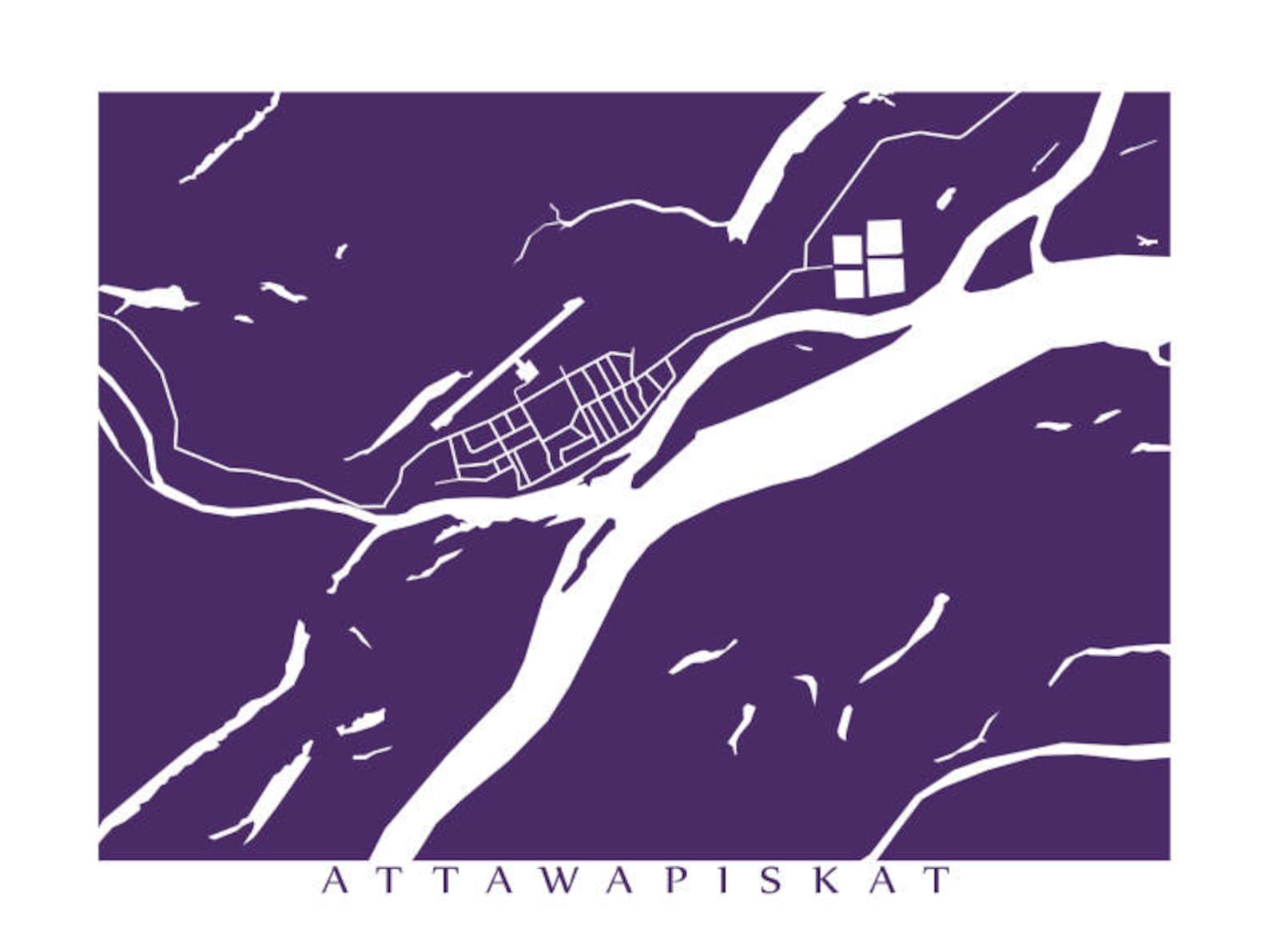Attawapiskat Map - Ontario Poster Art - Etsy
