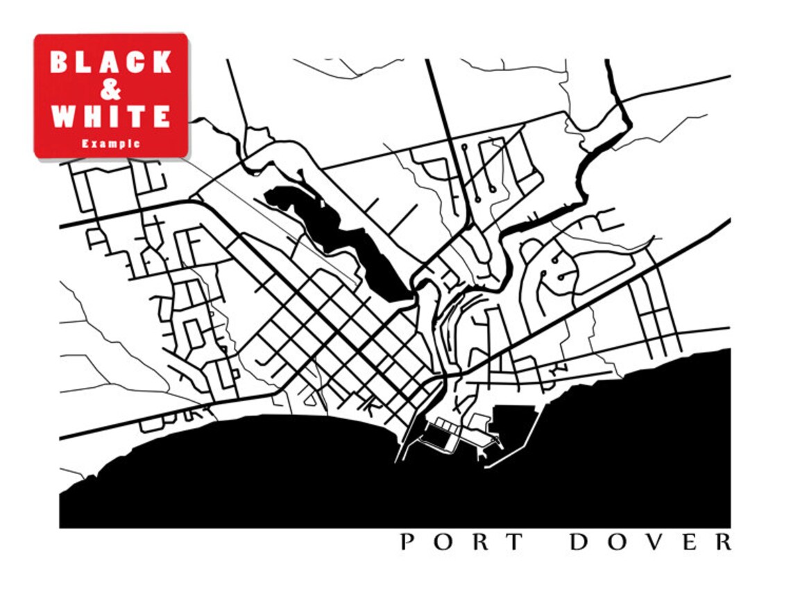 Port Dover Map Custom Map Choose Your Color and Size - Etsy