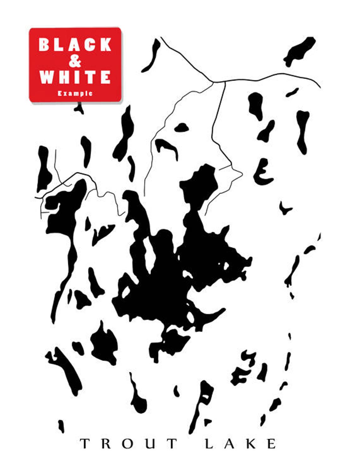 Trout Lake Map Print - Ontario Art - Canada Poster - Etsy