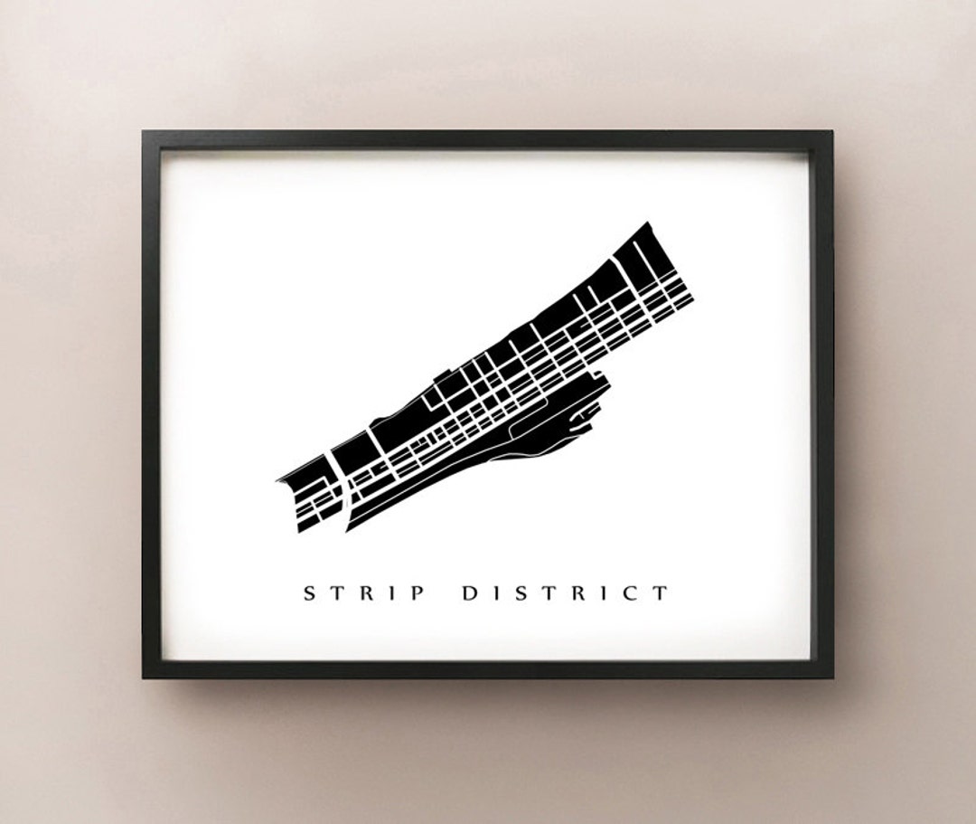 Strip District Map - Pittsburgh Neighborhood Art Print - Etsy