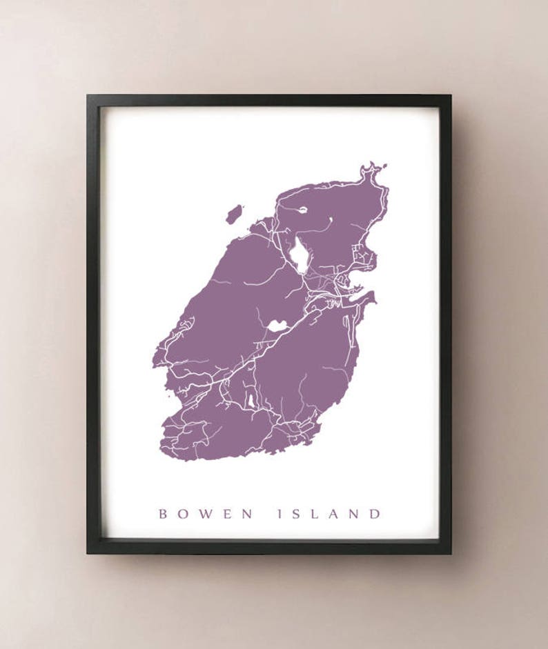 Bowen Island, Howe Sound, BC Map Poster Print - British Columbia ...