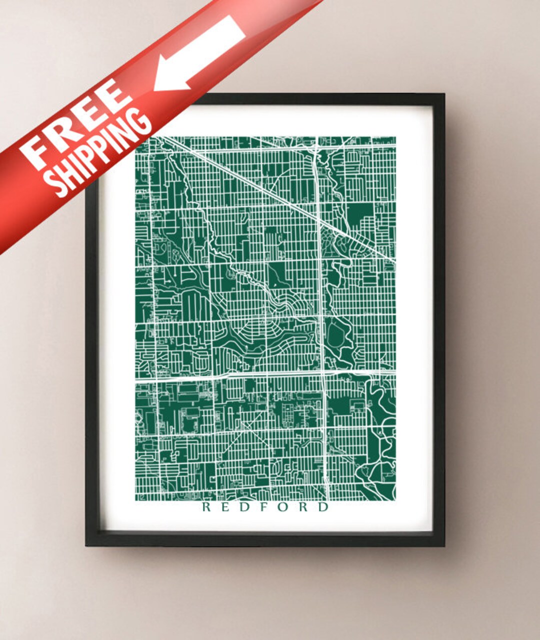 Redford, MI Map - Michigan Poster - Etsy