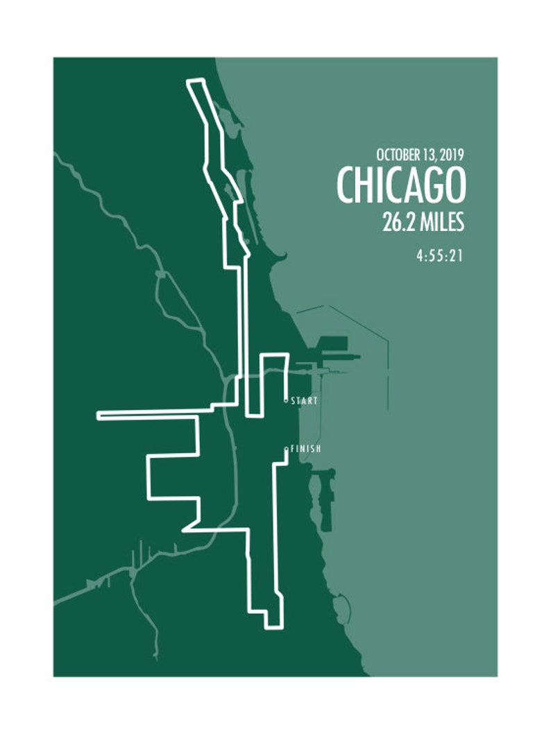 2019 Chicago Marathon Route Map Print - Etsy