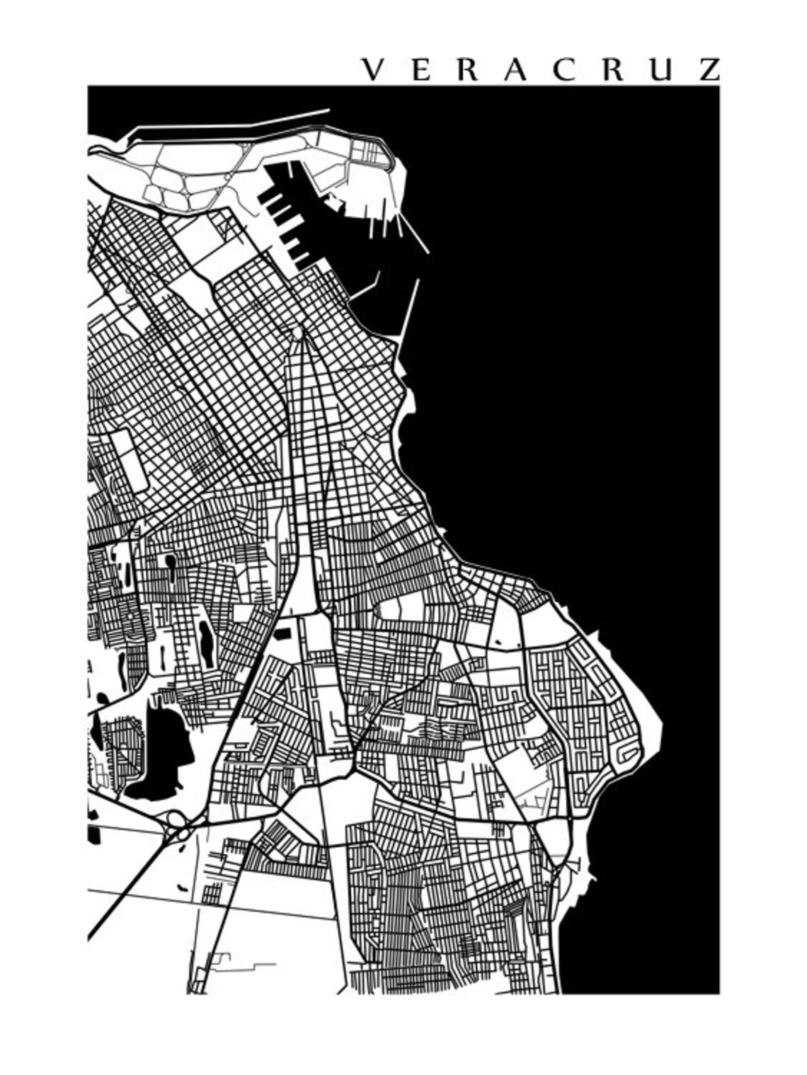 Veracruz Map Art Print - Mexico Poster - Etsy