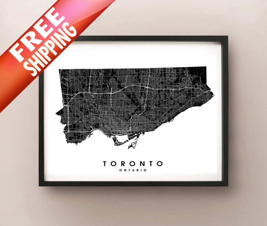 Toronto ON City Limits Map Print | Etsy