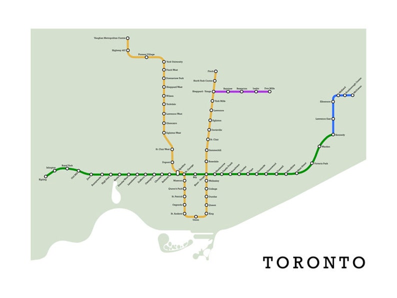 Subway Map Of Toronto Ontario - Map of world