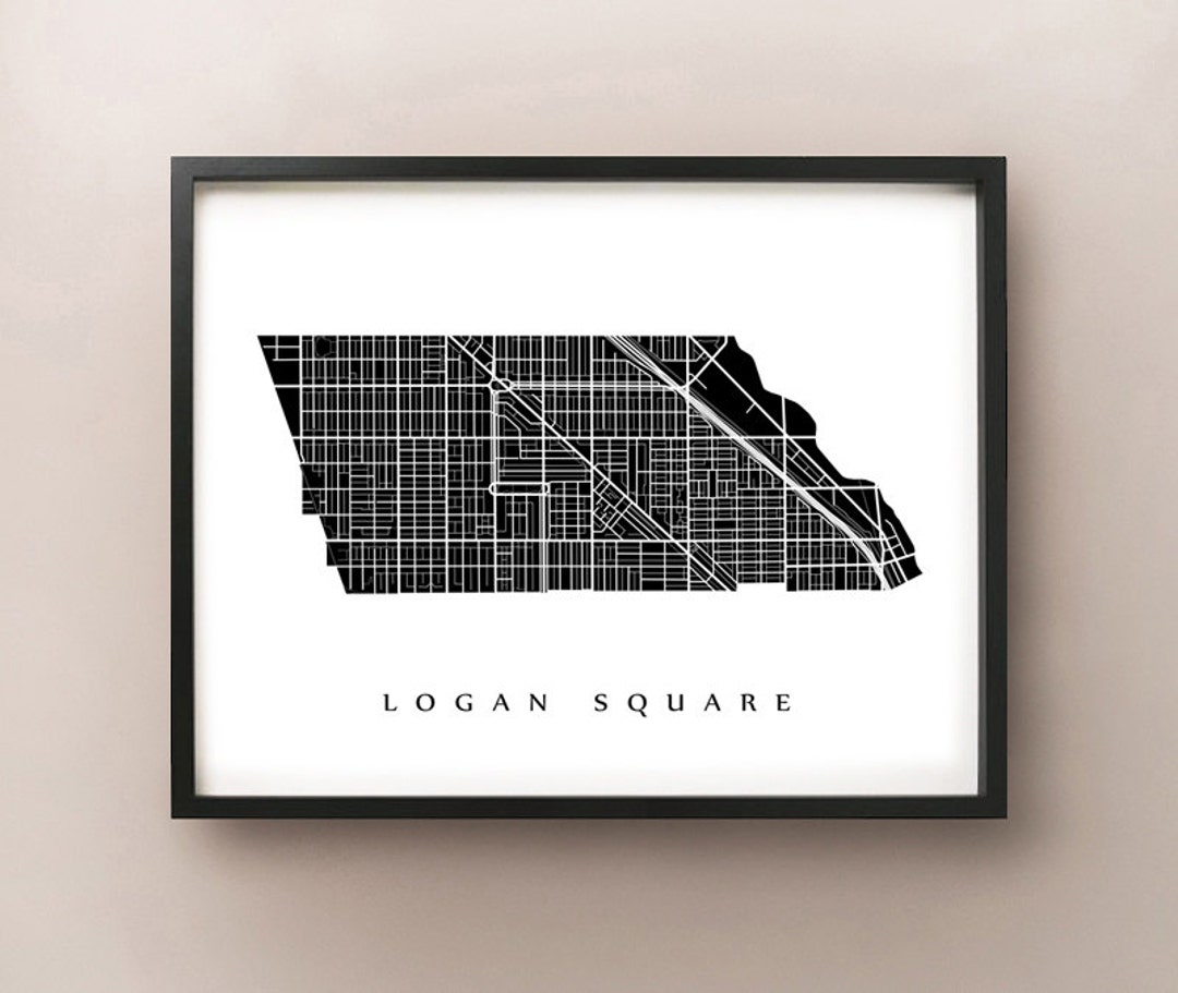 Logan Square Map - Chicago Neighbourhood Art Print - Etsy