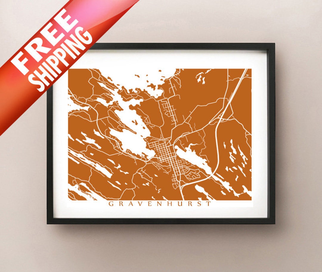 Gravenhurst, ON Map Print - Etsy Canada