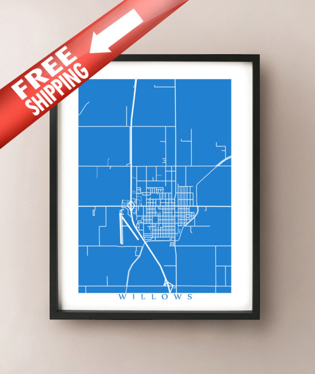 Willows, CA Map - California Poster Print - Etsy