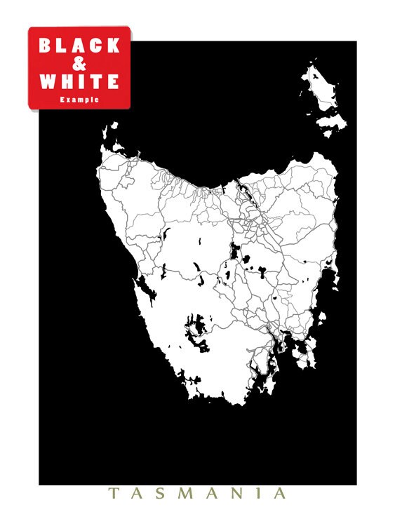 Tasmania Map Print - Australia Poster Art - Etsy