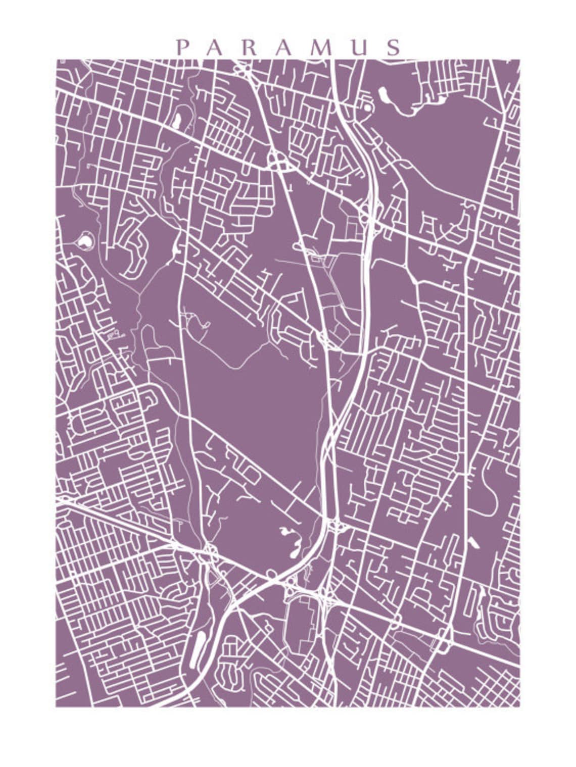 Paramus Map Print New Jersey Poster NJ Home Decor | Etsy