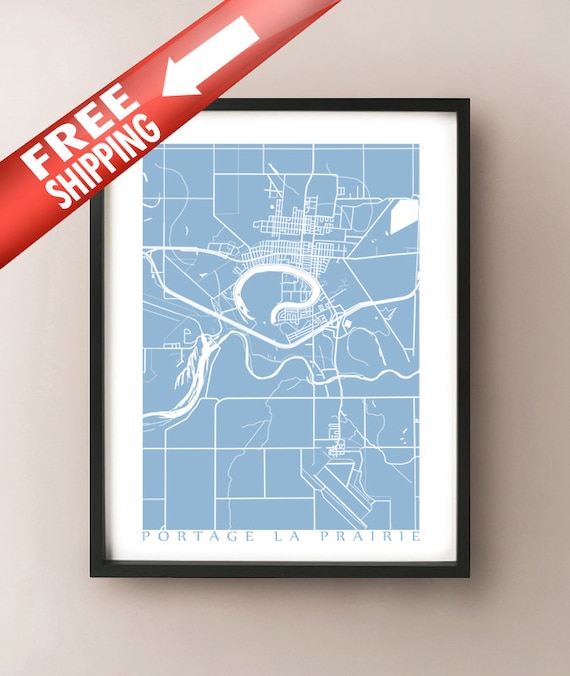 Portage La Prairie MB Map Print Manitoba Poster - Etsy