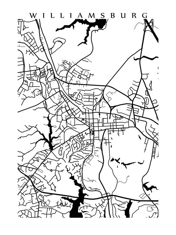 Williamsburg Map Virginia Poster - Etsy