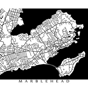 Marblehead Map Print - Massachusetts Art Poster - Etsy