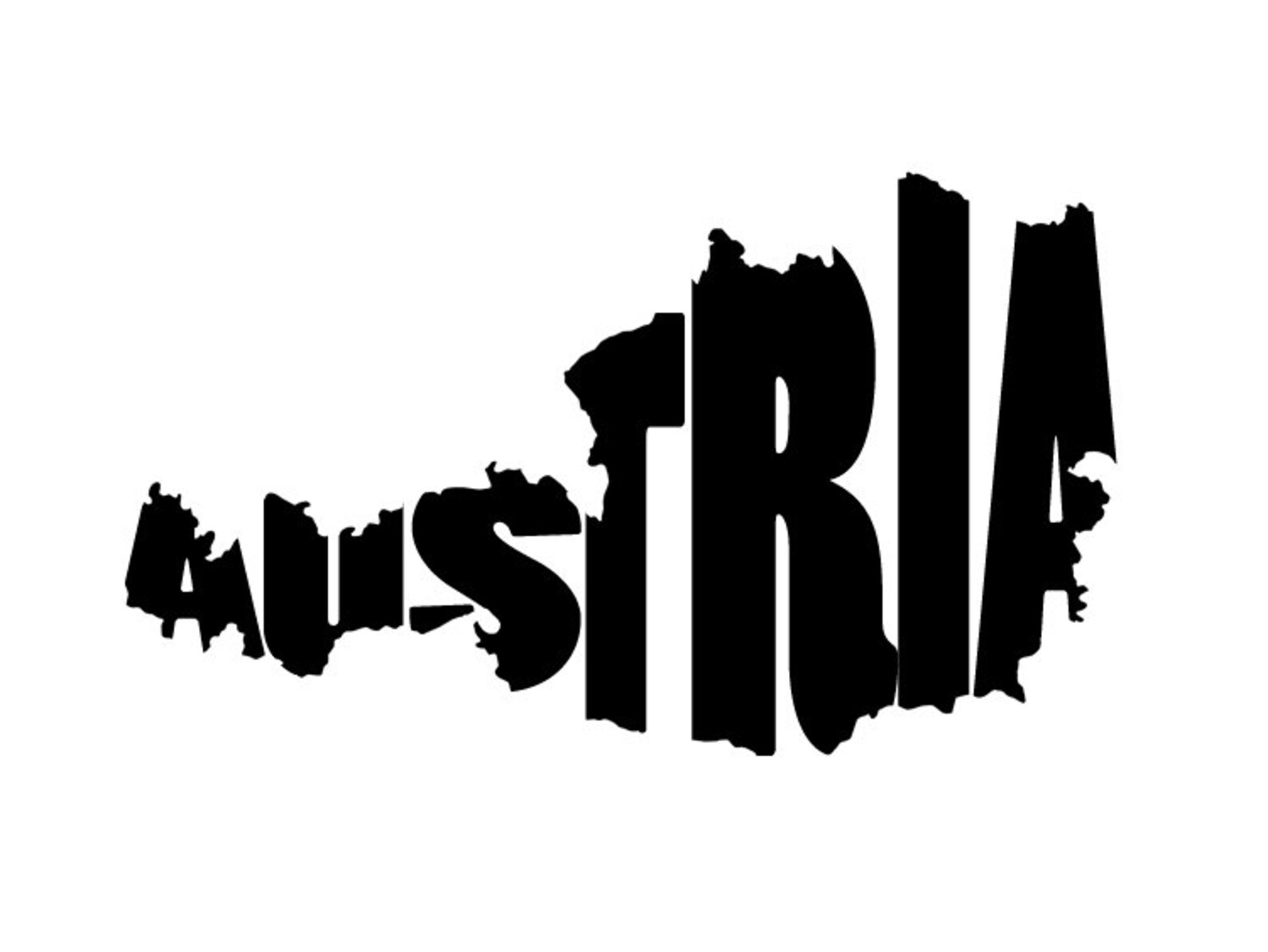 Austria Font Map Art Poster Print Customize Your Map Choose - Etsy