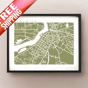 Limerick Map - Ireland Poster - Etsy