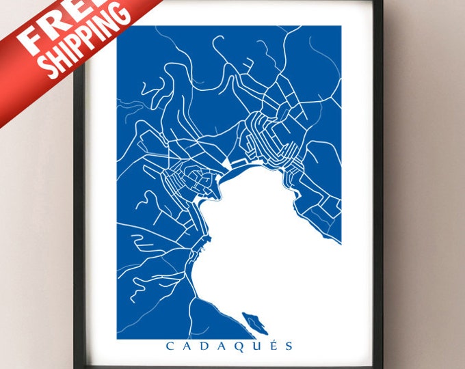 Cadaqués Map - Spain Art Print - Etsy