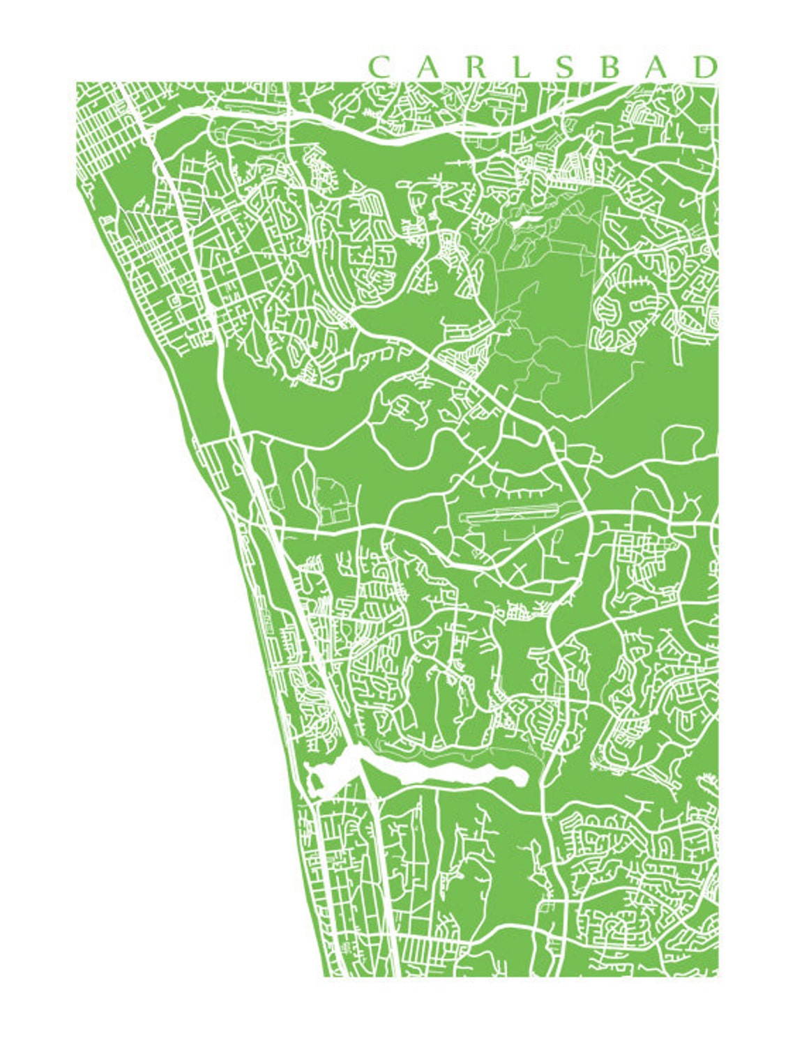 Carlsbad Map Print California Art Poster | Etsy