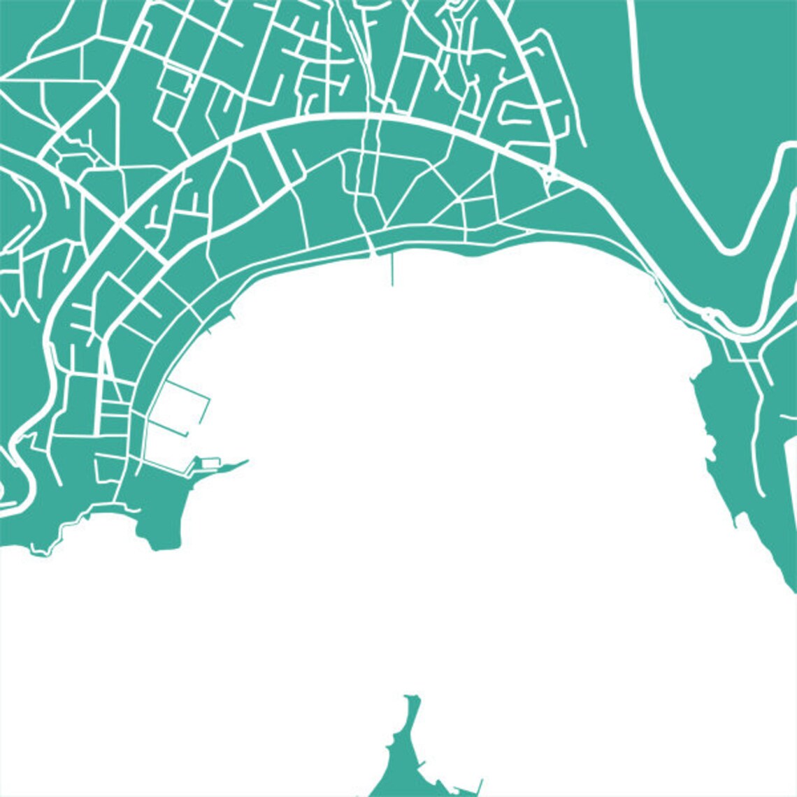 Budva Map Montenegro Poster Будва | Etsy