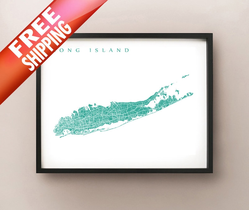 Long Island, NY Map Print - New York - Etsy