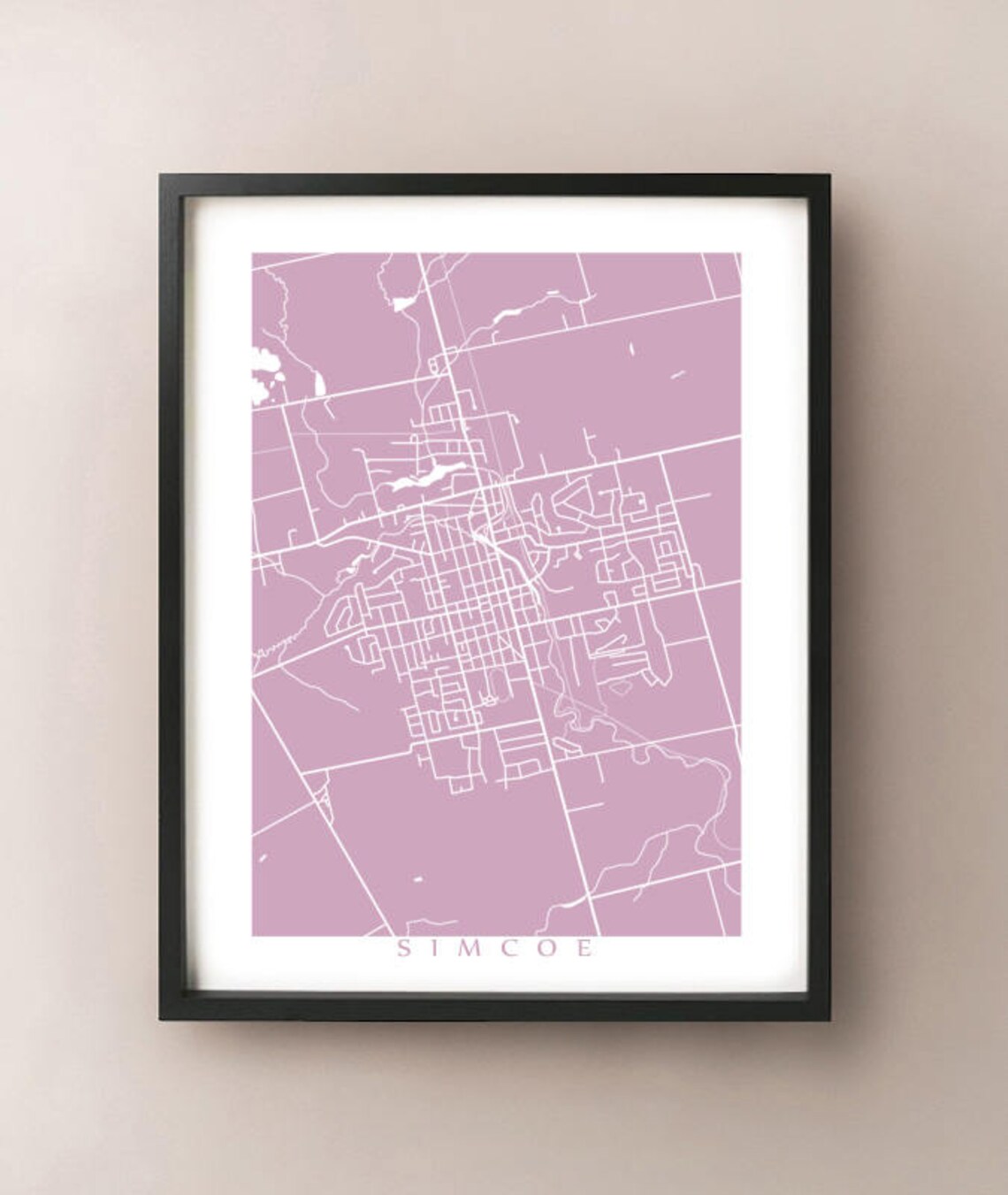 Simcoe ON Map Ontario Poster Art | Etsy