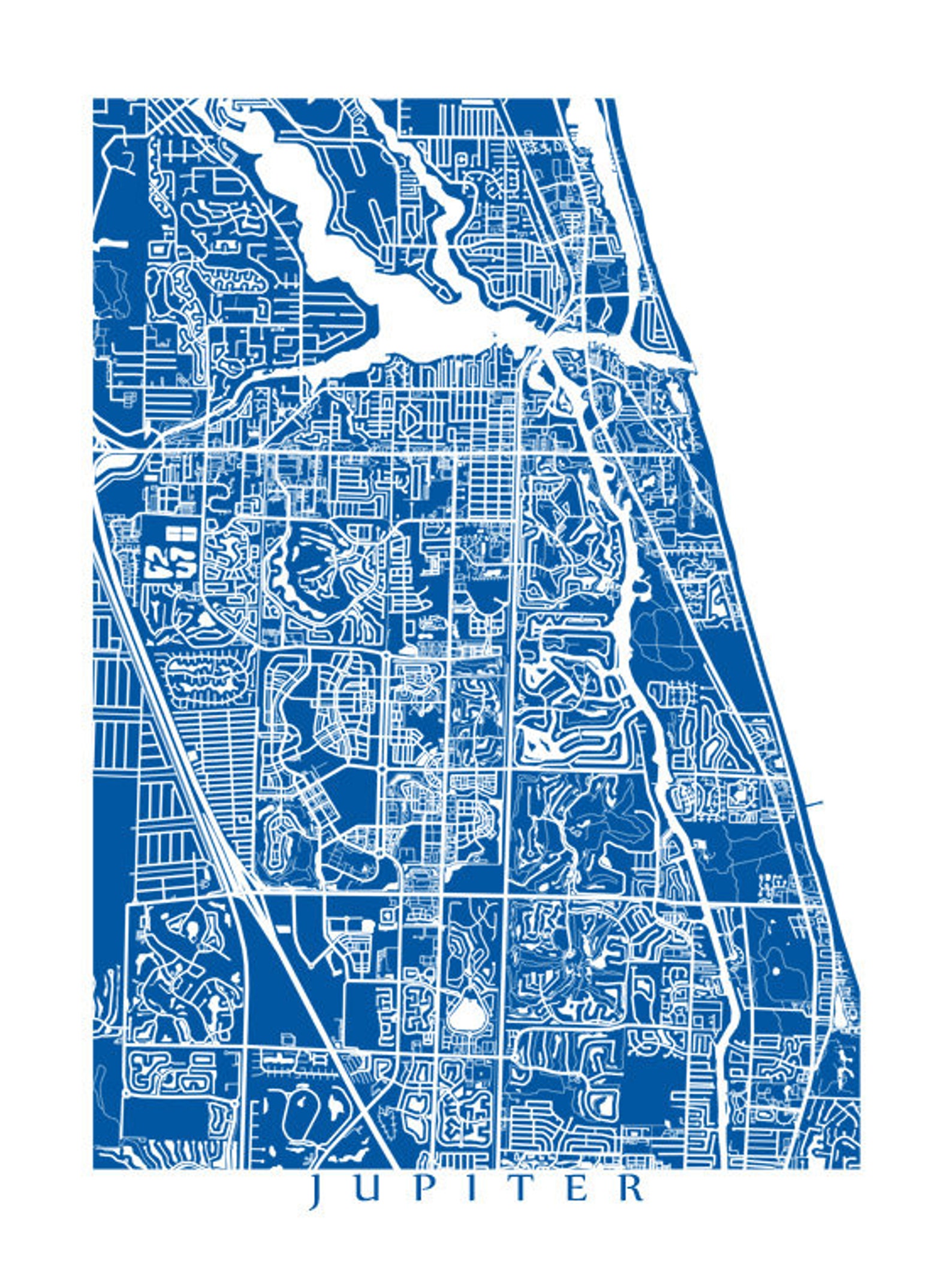 Jupiter FL Map Print Florida Poster | Etsy