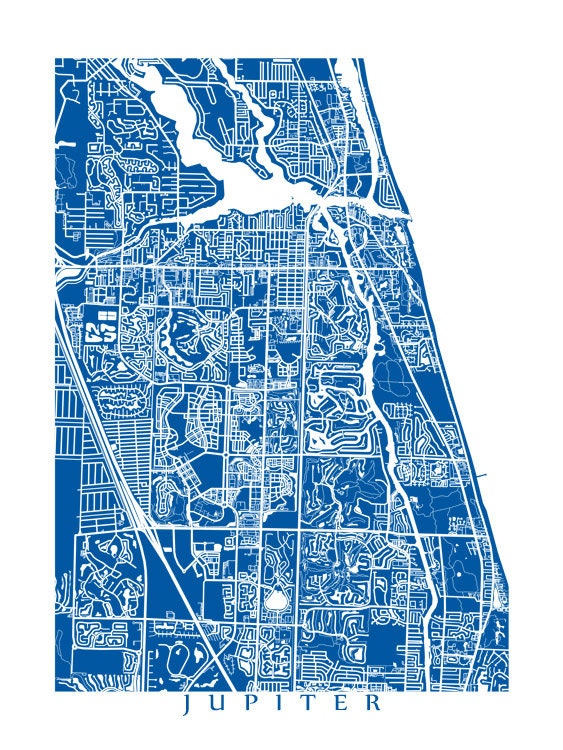 Jupiter FL Map Print Florida Poster | Etsy