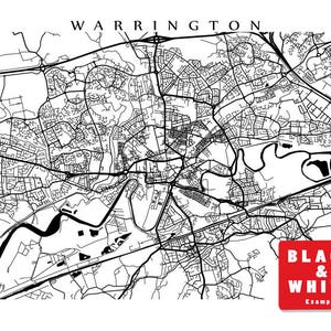Warrington Map Print - England Poster - Etsy