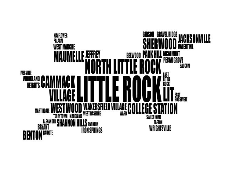 Little Rock Typography Map - Etsy