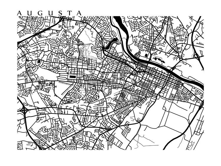 Augusta GA Map Print | Etsy