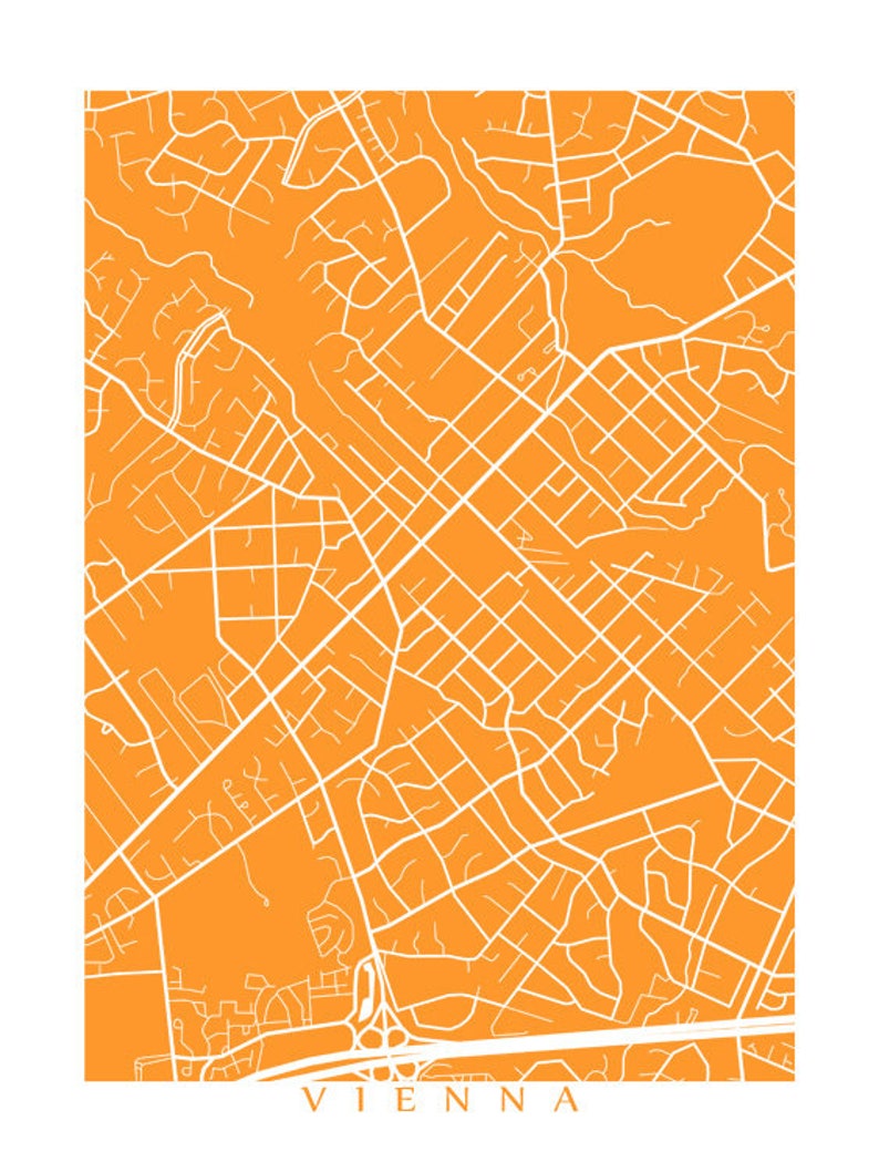 Vienna VA Map Virginia Poster | Etsy