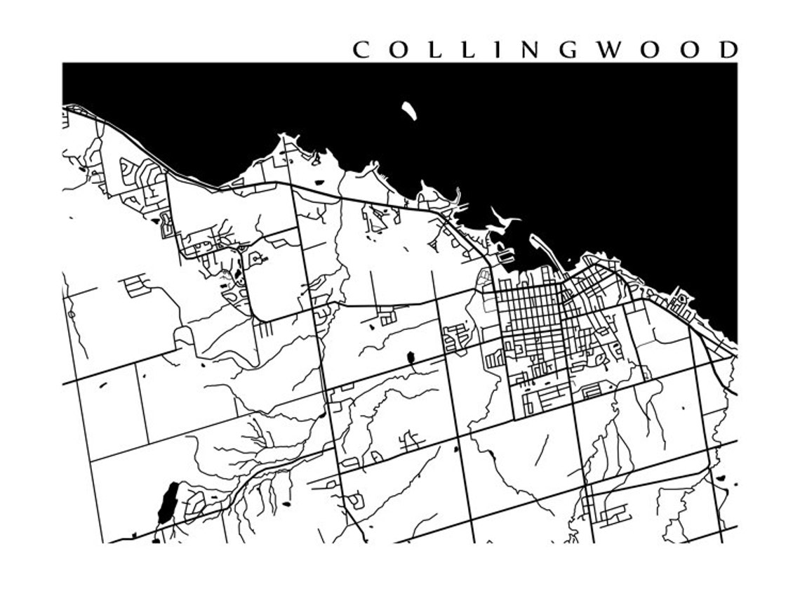 Collingwood Map Print Ontario Art Canada Poster Choose | Etsy