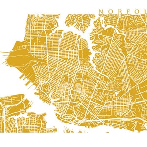 Norfolk Map - Virginia Poster - Etsy